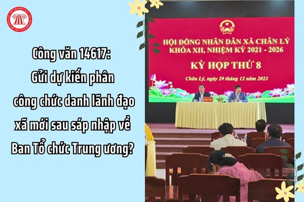 Công văn 14617: Gửi dự kiến phân công chức danh lãnh đạo xã mới sau sáp nhập về Ban Tổ chức ...