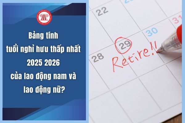 Bảng tính tuổi nghỉ hưu thấp nhất 2025 2026 của lao động nam và lao động nữ?