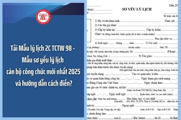 Tải Mẫu lý lịch 2C TCTW 98 - Mẫu sơ yếu lý lịch cán bộ công chức mới ...