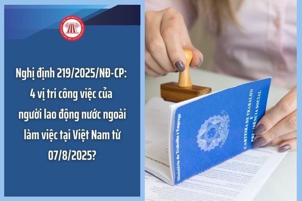 Nghị định 219/2025/NĐ-CP: 4 vị trí công việc của người lao động nước ngoài làm việc tại Việt Nam ...