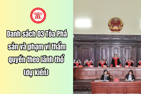 Danh sách 03 Tòa Phá sản và phạm vi thẩm quyền theo lãnh thổ (dự kiến)?