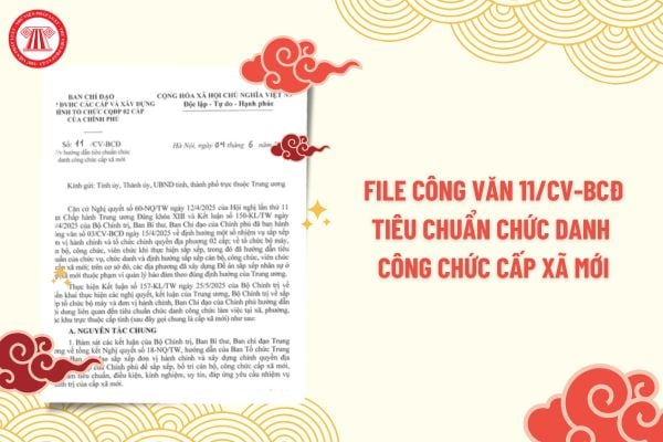 File Công văn 11/CV-BCĐ tiêu chuẩn chức danh công chức cấp xã mới ra sao?