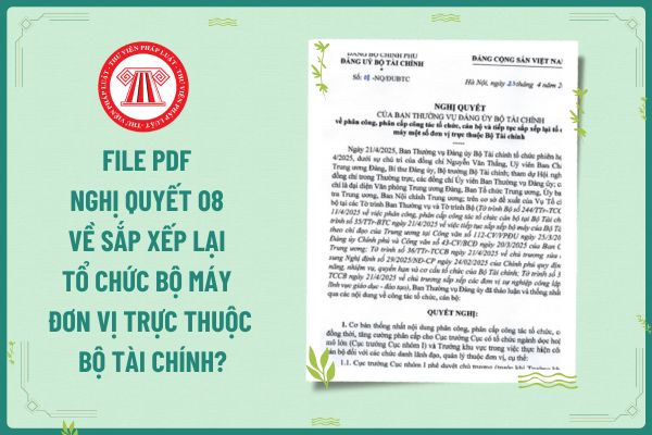 File PDF Nghị quyết 08 về sắp xếp lại tổ chức bộ máy đơn vị trực thuộc ...