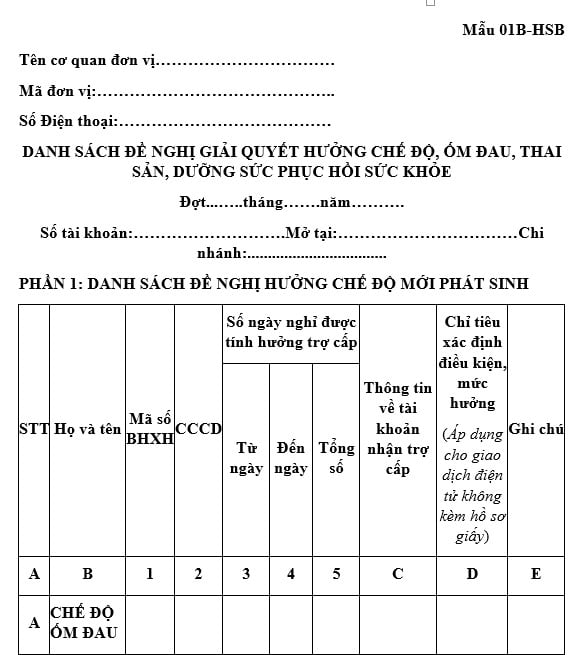 Đơn đề nghị hưởng trợ cấp thai sản mẫu số 01B-HSB? Trợ cấp thai sản được quy định như thế nào?